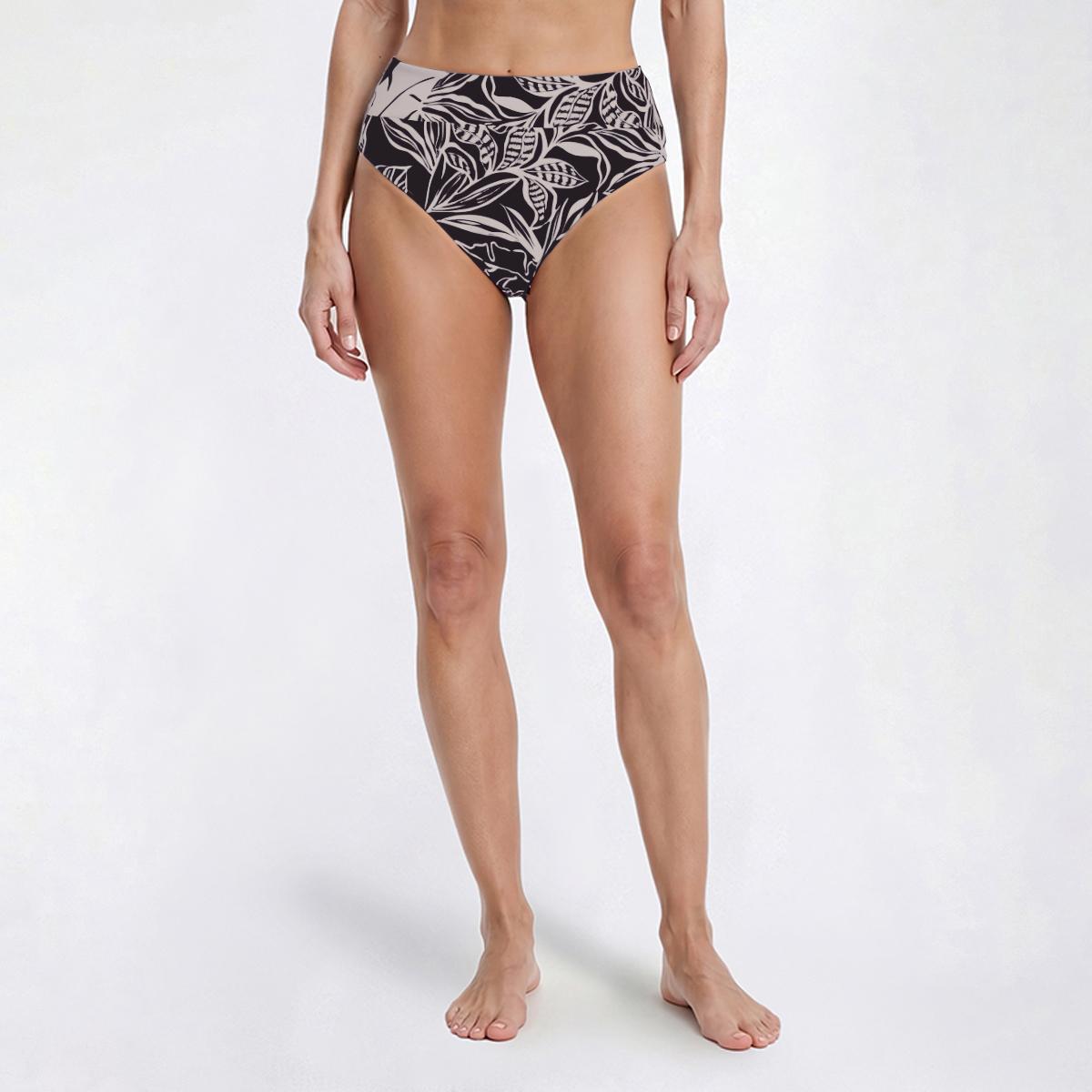 Click here for Womens Cupshe Leaf Wide Band High Waist Swim Botto... prices
